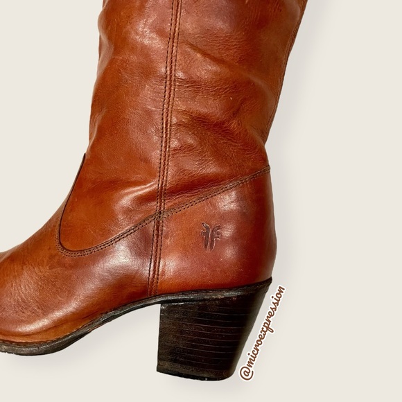 Frye | Shoes | Frye Jackie Button Tall Brown Leather Heeled Boot | Poshmark